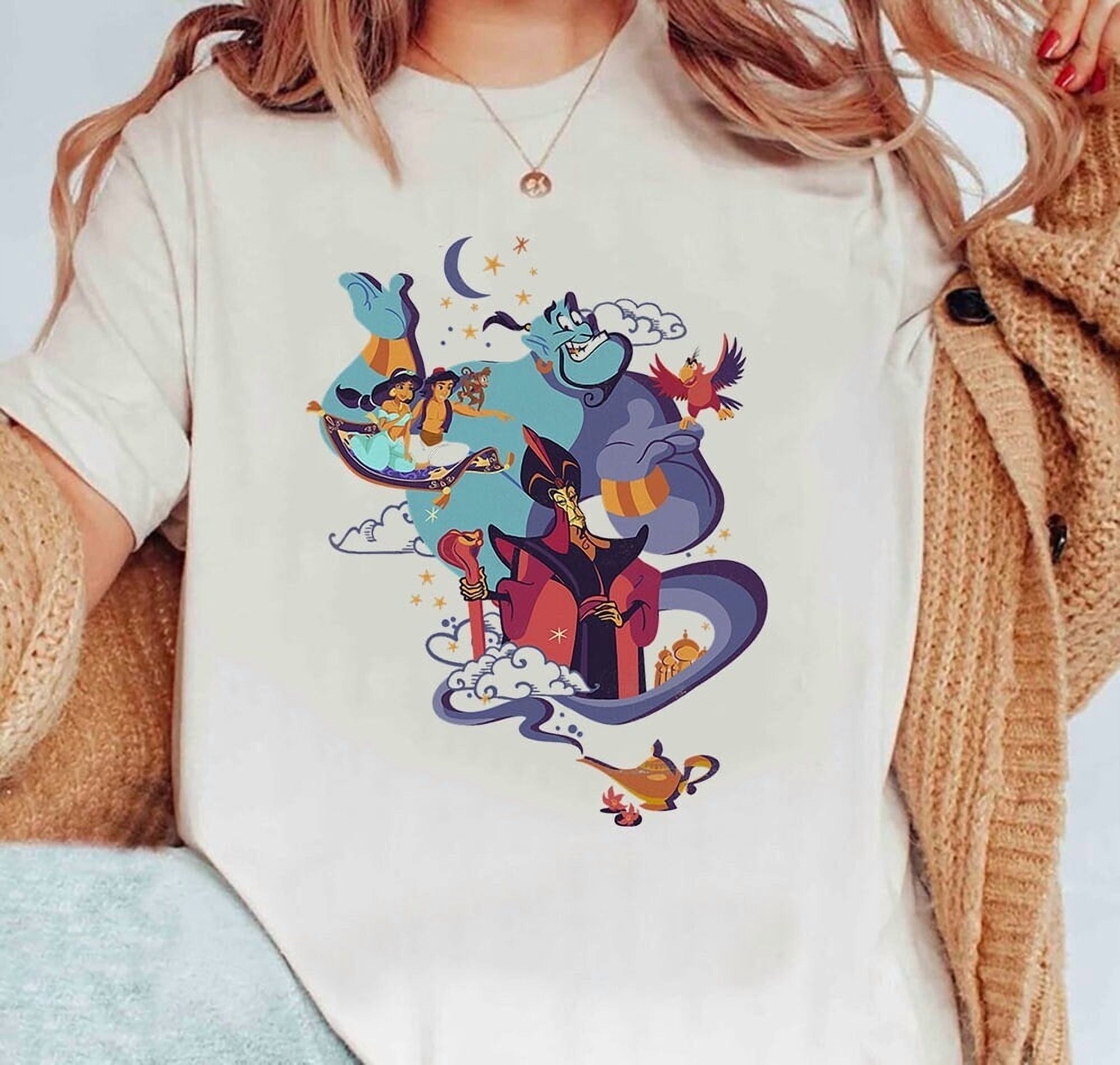 Prime Delica Retro Vintage Disney Aladdin Group Character T-Shirt ...