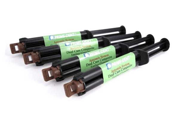Prime-Dent Dual Cure Composite Luting Cement 4 Syringe Kit (Natural A2 ...
