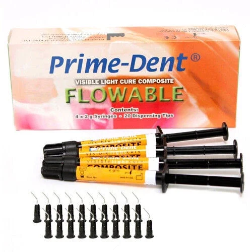 Prime-Dent Flowable Light Cure Dental Composite Syringe Kit A3 Shade ...