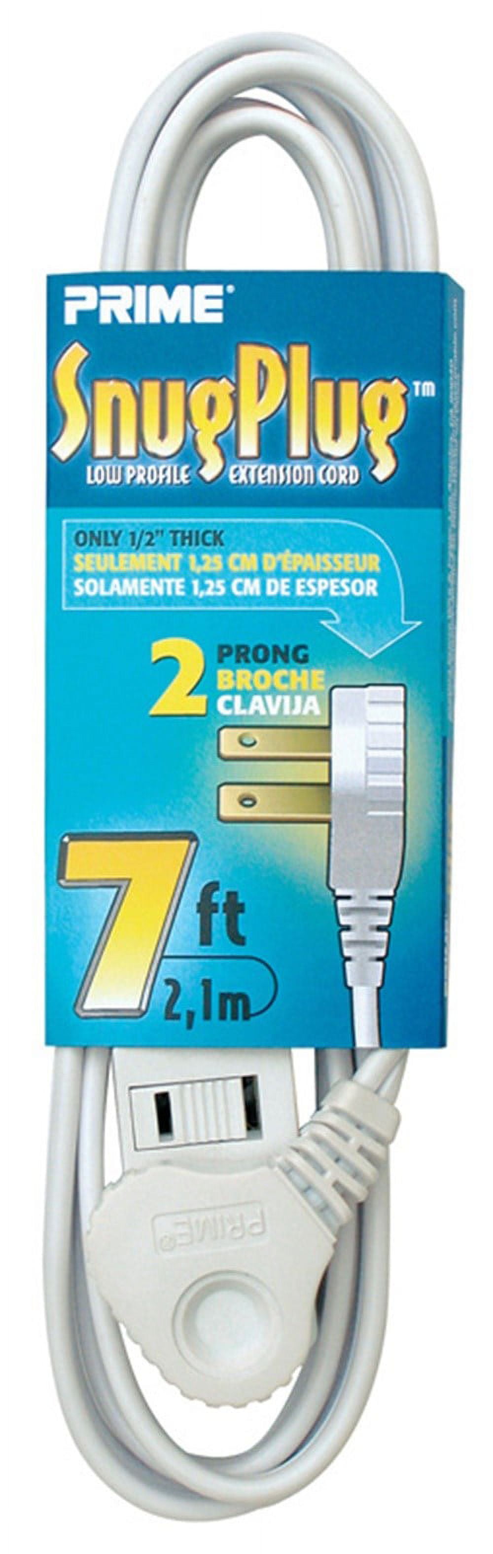 Prime Snug Plug - Power strip - AC 125 V - 1625 Watt - output connectors: 3 (NEMA 1-15) - 7 ft ...