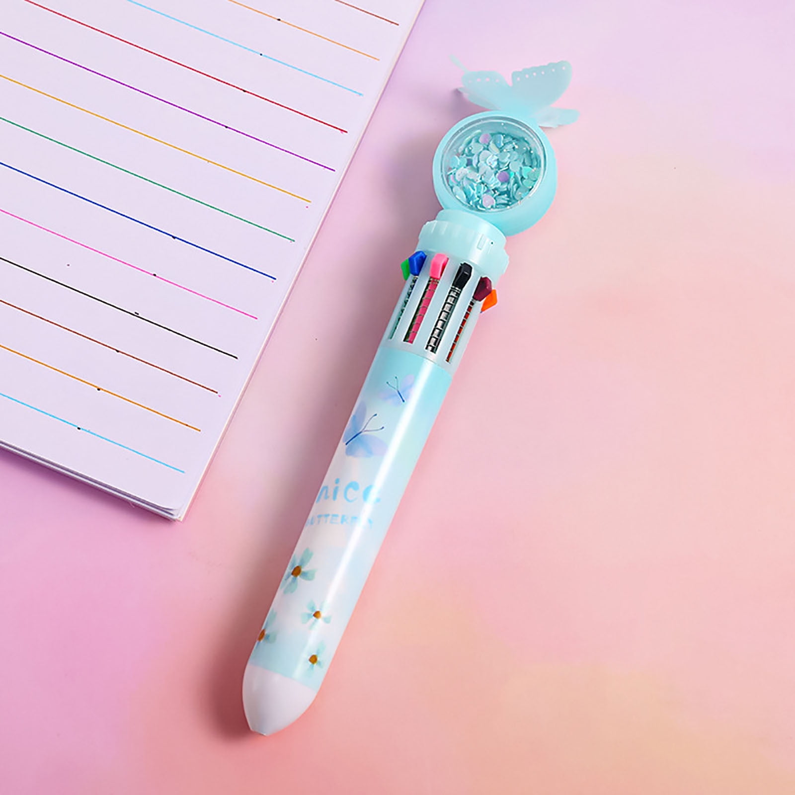 Prime Exclusive Deals! Lssam 10-Color Push-Button Rainbow Ballpoint Pen ...