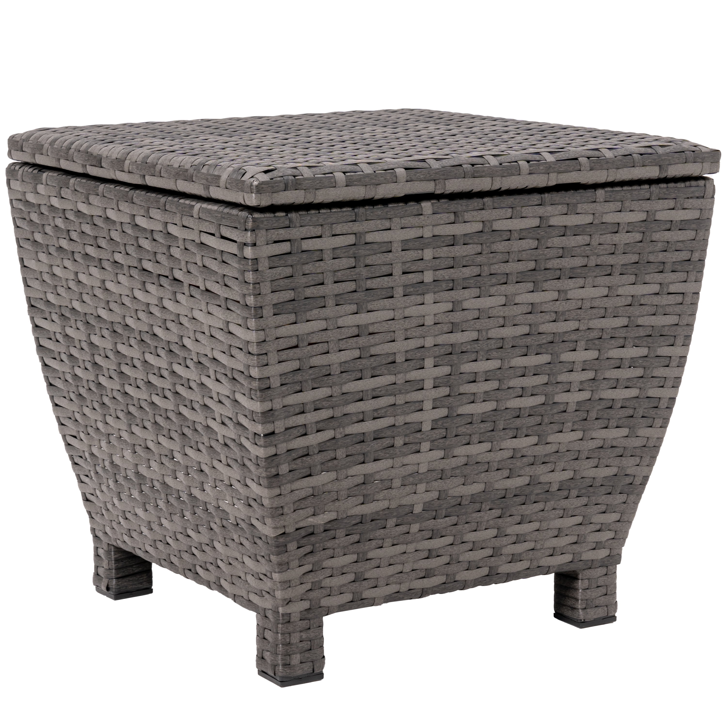 Prime Garden 13 Gallons Wicker Deck Box Outdoor Storage Containers,Gray ...