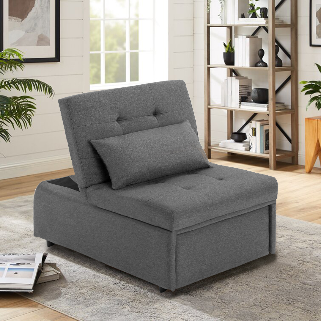 Costway Comfy Single Sofa Chair: Foldable Lounger for Small Rooms ...