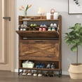 Prime Garden Freestanding Wood Shoe Storage Cabinet with Decorative ...