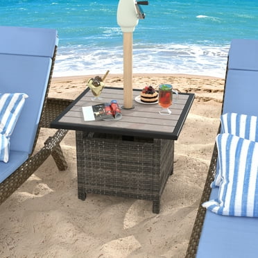 Kouboo La Jolla Rattan Round Handmade Umbrella Holder Freestanding Cane ...