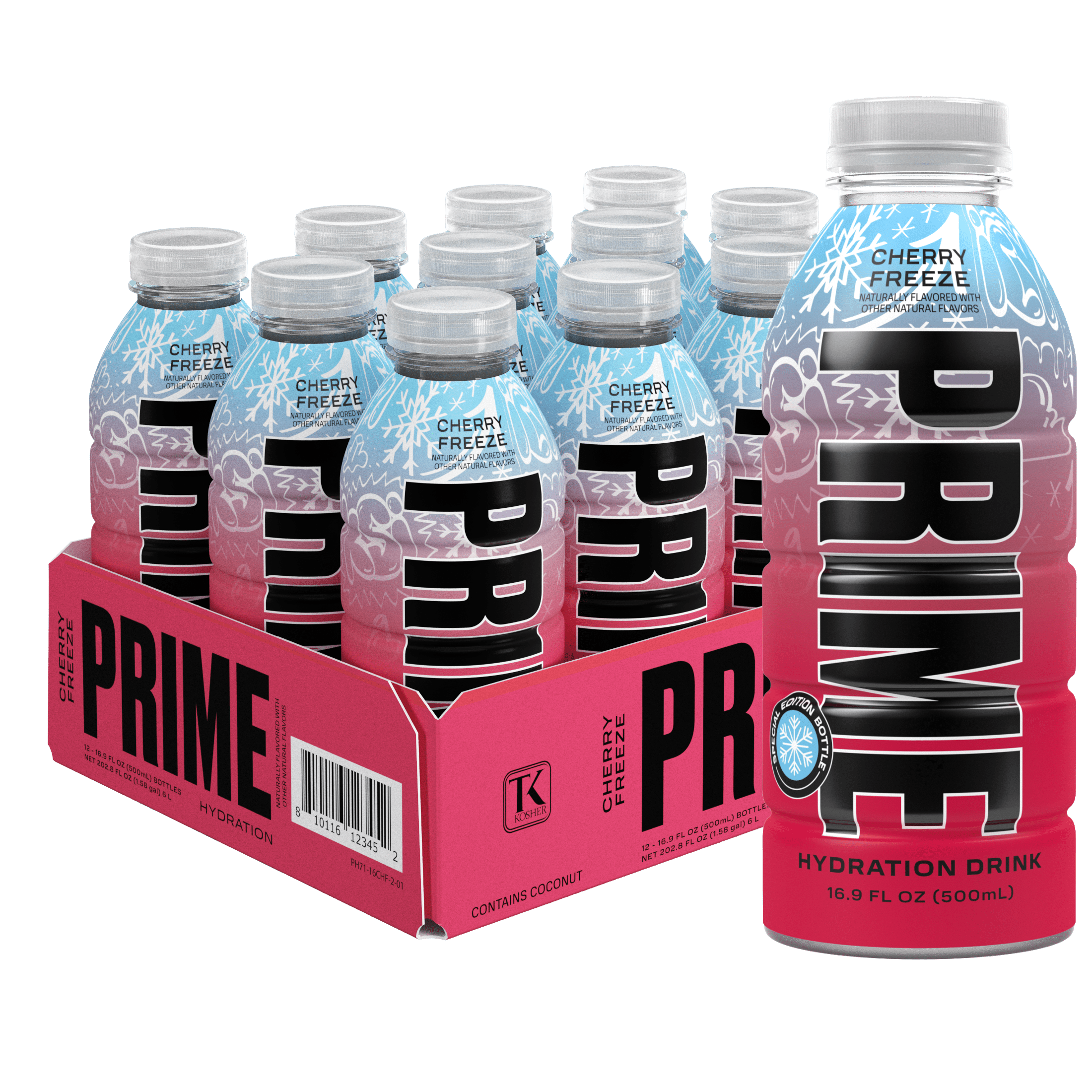 Prime Hydration Drink, Cherry Freeze Special Edition, 16.9oz 12pk ...