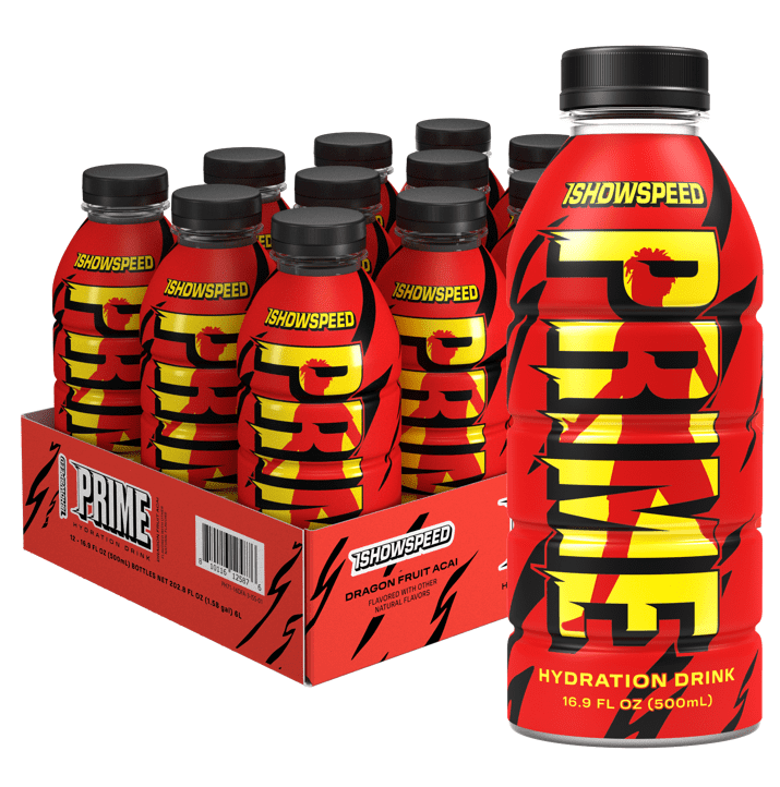 Prime Hydration Drink, IShowSpeed Special Edition 16.9oz 12-pack of ...