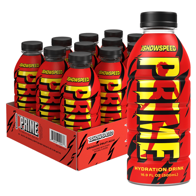 Prime Hydration Drink, IShowSpeed Special Edition 16.9oz 12-pack of ...