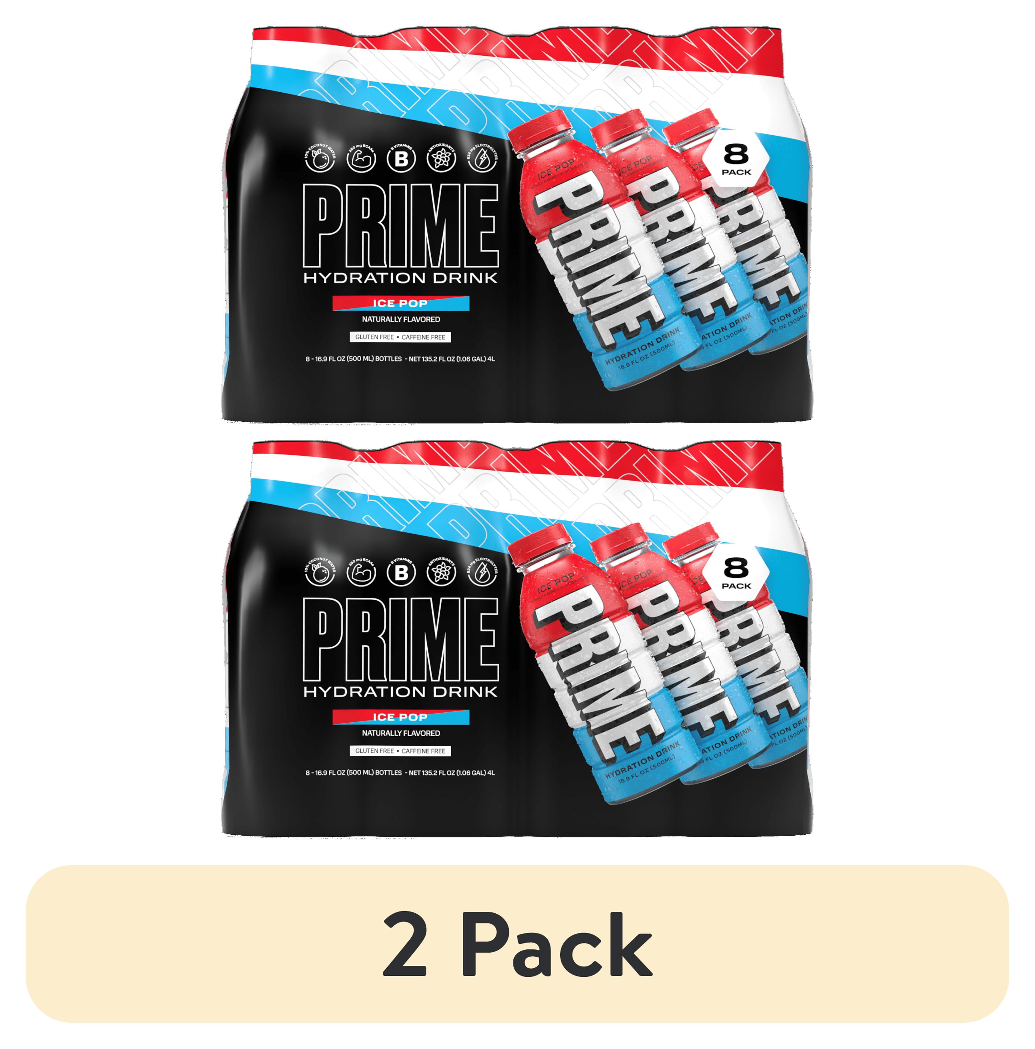 (2 pack) Prime Hydration Drink, Ice Pop, 8 Pack, 16.9 fl oz Bottles ...