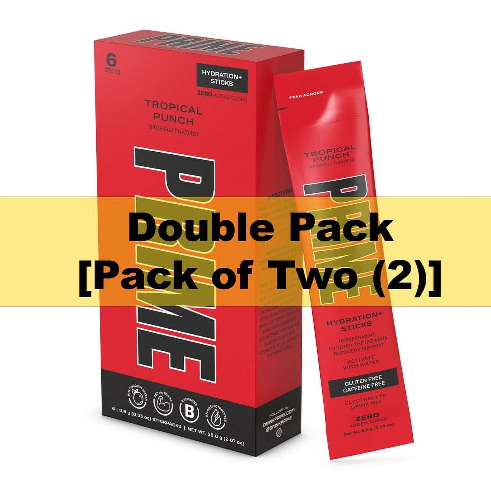 Prime Hydration Drink Mix - Tropical Punch DOUBLE Pack (12 On The Go ...