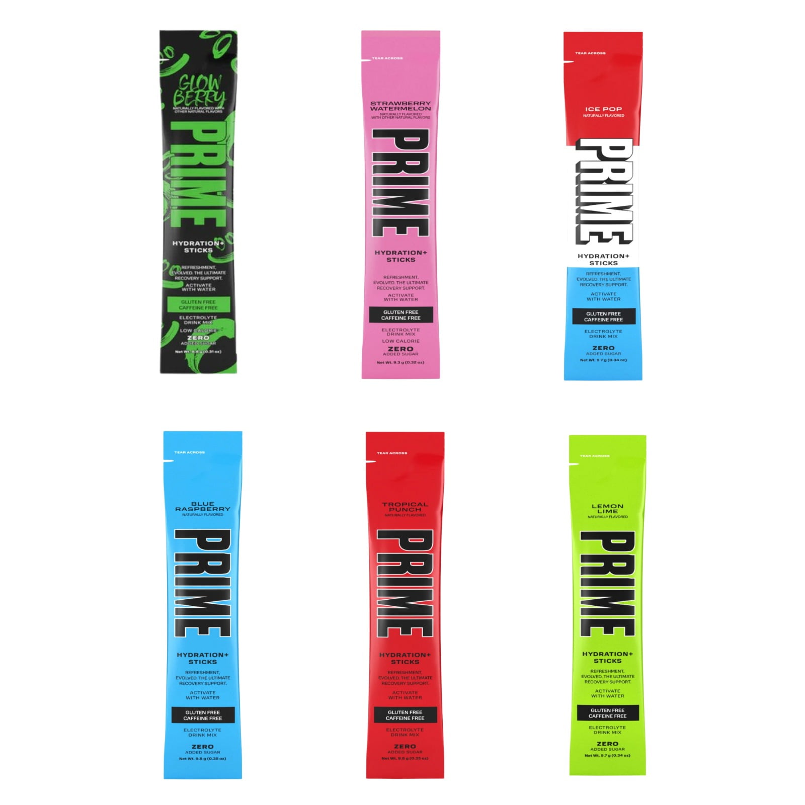 Prime Hydration Drink Mix Variety pack - Glowberry, Ice Pop, Blue ...