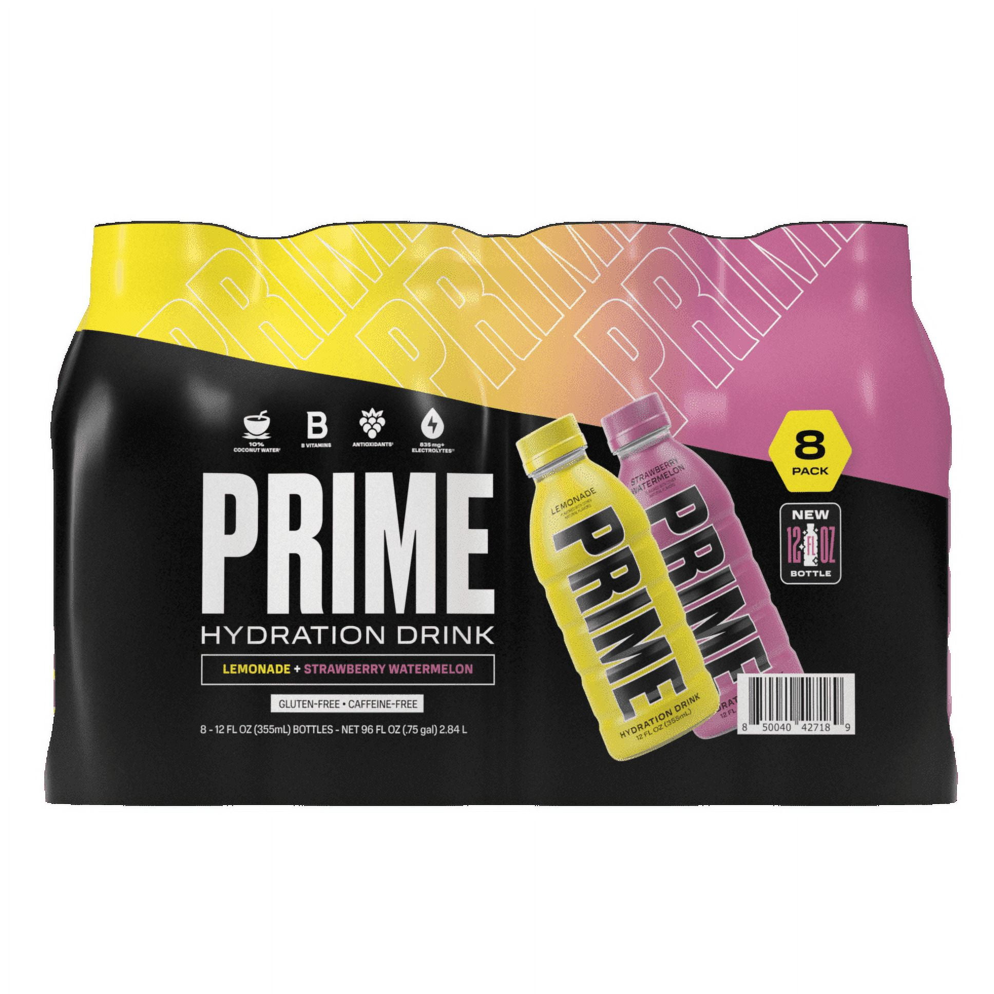 Prime Hydration Sports Drink, Duo Pack, Lemonade, Strawberry, 12 fl oz ...