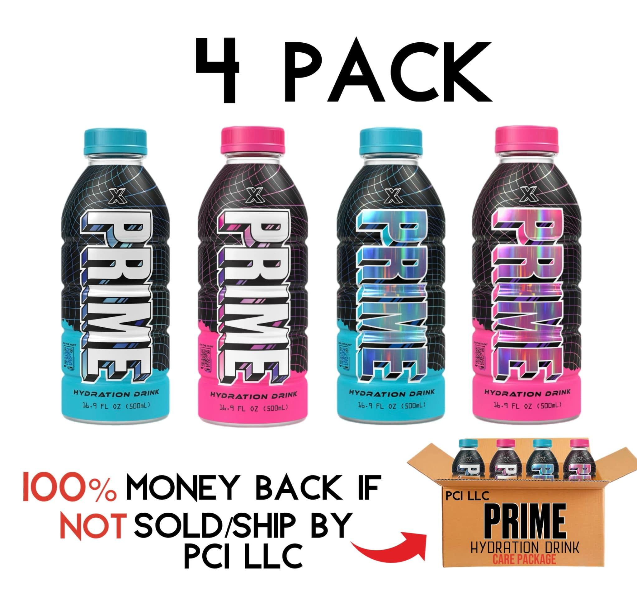 Prime Hydration Drink Special Edition PRIME X Bottle, 16.9oz (4 Pack ...