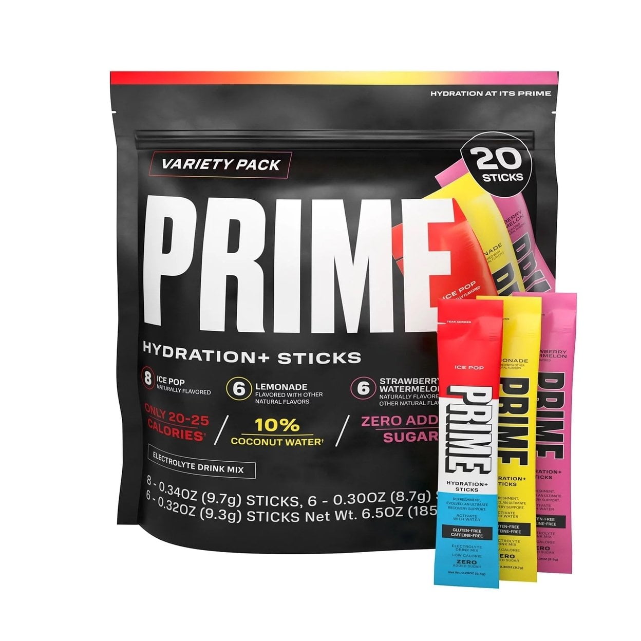 Prime Hydration+ Electrolyte Powder Mix Sticks, Replenish Dehydration ...
