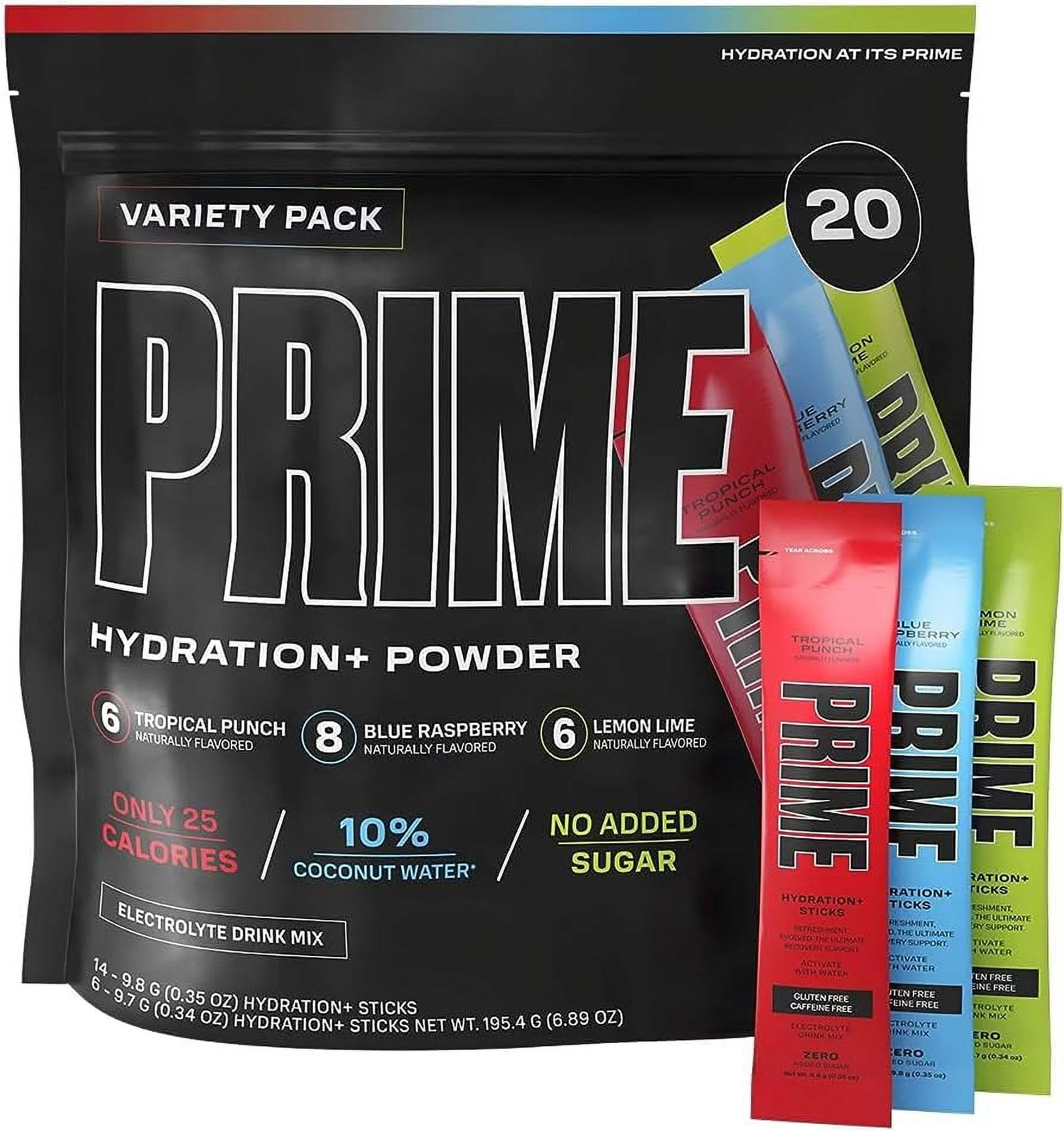 PRIME HYDRATION Electrolyte Powder Drink Mix Sticks, Variety Flavors ...