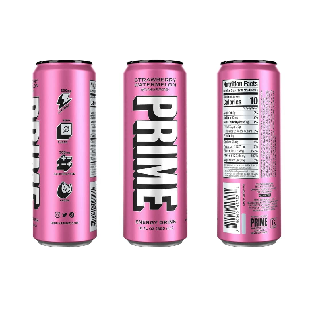 Prime Hydration Sports Drink - Energy Drink - Strawberry Watermelon ...