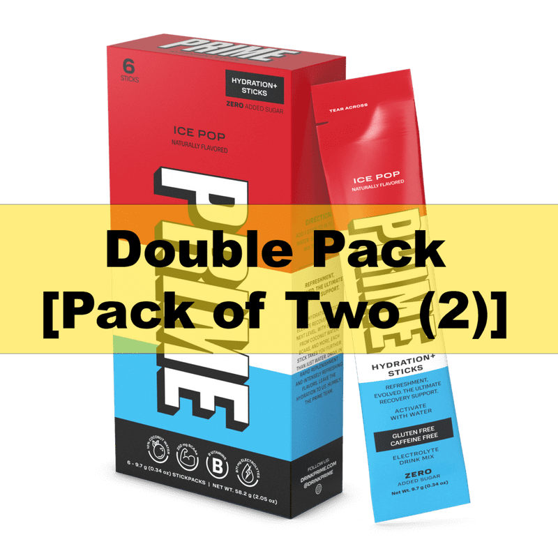 Prime Hydration Stick Pack, Ice Pop DOUBLE Pack (12 On The Go Sticks ...