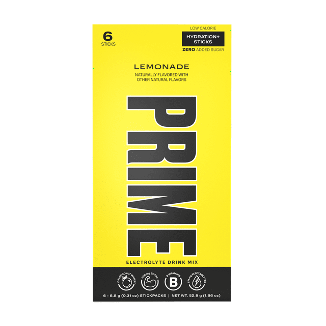 Prime Hydration Stick Pack, Lemonade, 9.8g, 6 Count - Walmart.com