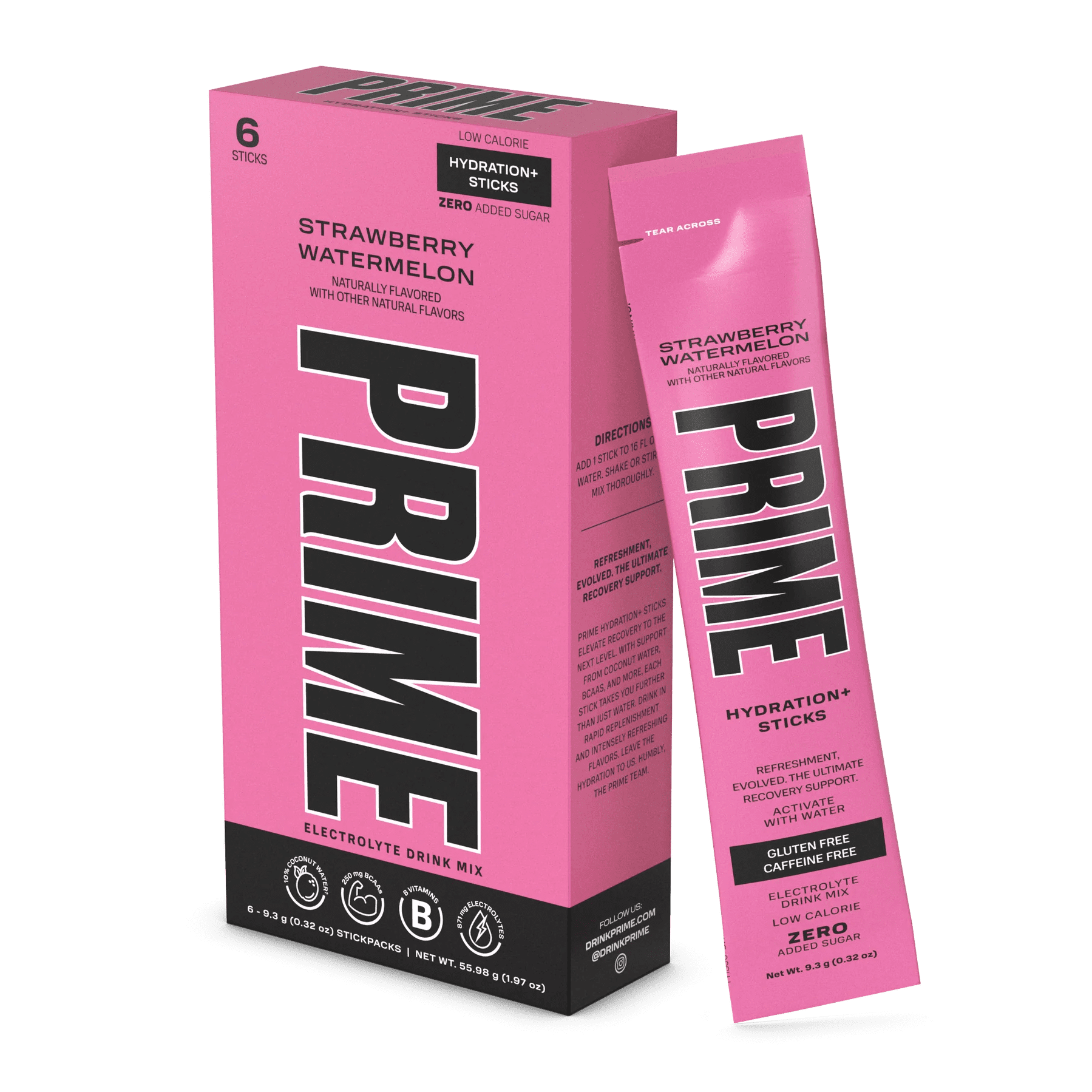 Prime Hydration Stick Pack, Strawberry Watermelon, 9.33g, 6 Count ...