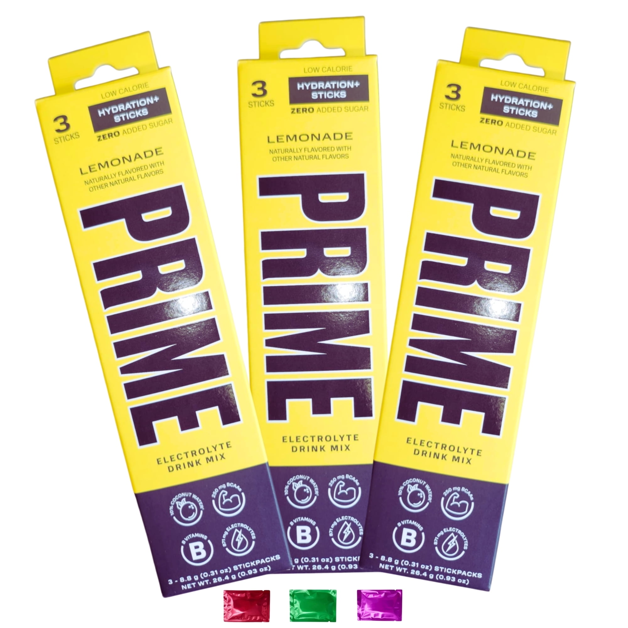 Prime Hydration Sticks Lemonade Electrolyte Powdered Drink Mix Packets ...