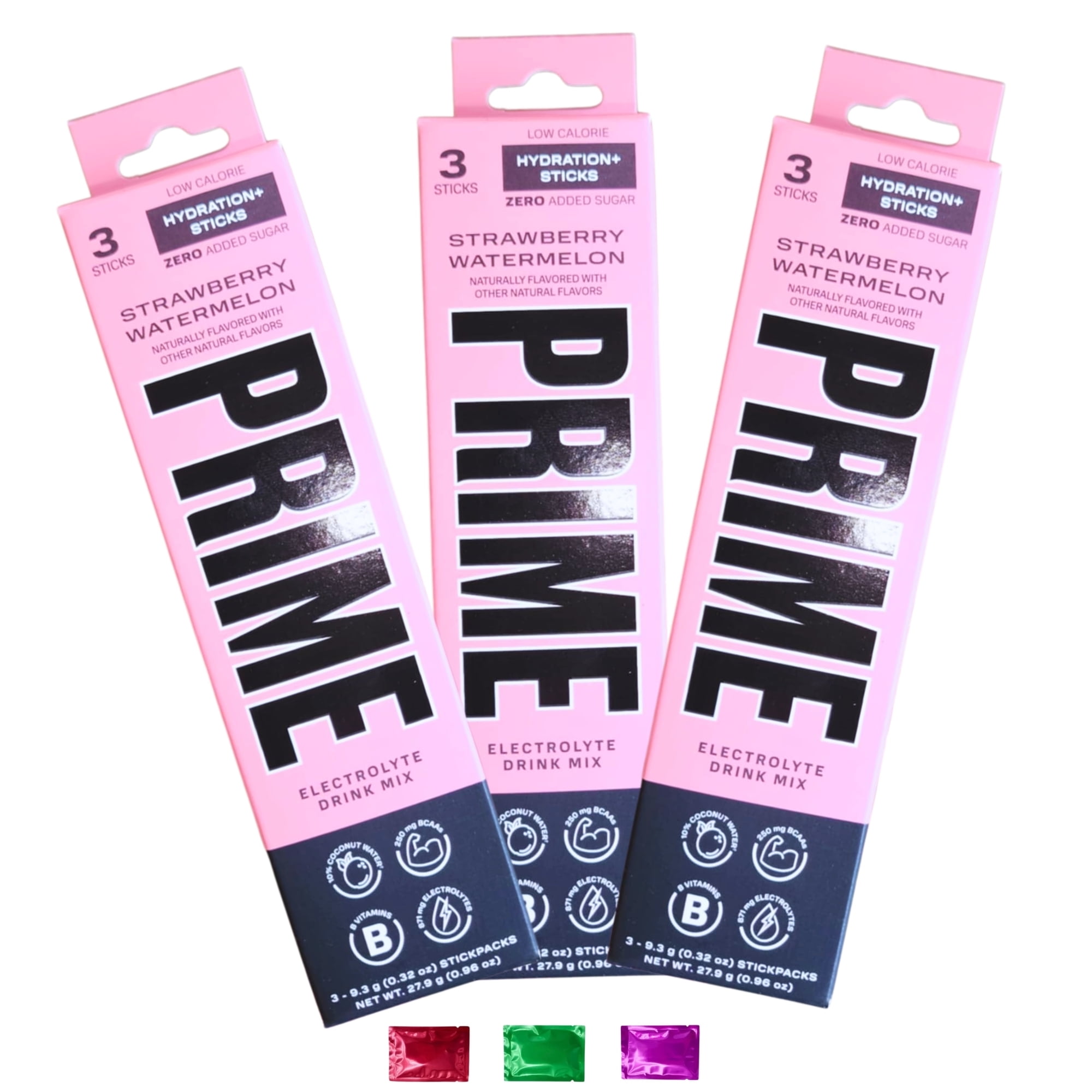 Prime Hydration Sticks Strawberry Watermelon Electrolyte Powder Drink ...