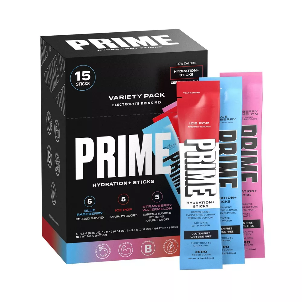 Prime Hydration+ Sticks Variety Pack 15Ct - Walmart.com