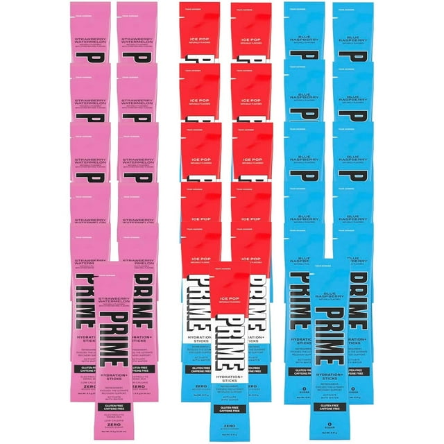 Prime Hydration+ Sticks Variety Pack - ICE POP, BLUE RASPBERRY ...