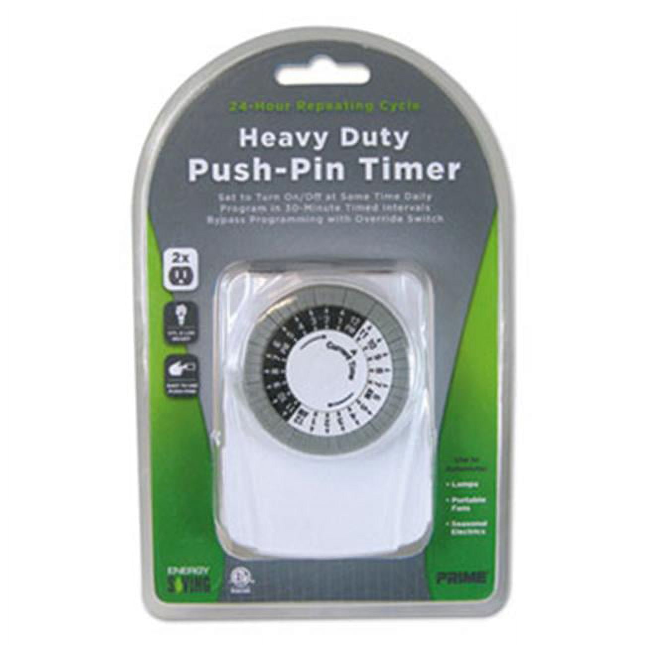 Prime Indoor 24 Hour Mechanical Timer 125 V White - Walmart Business ...