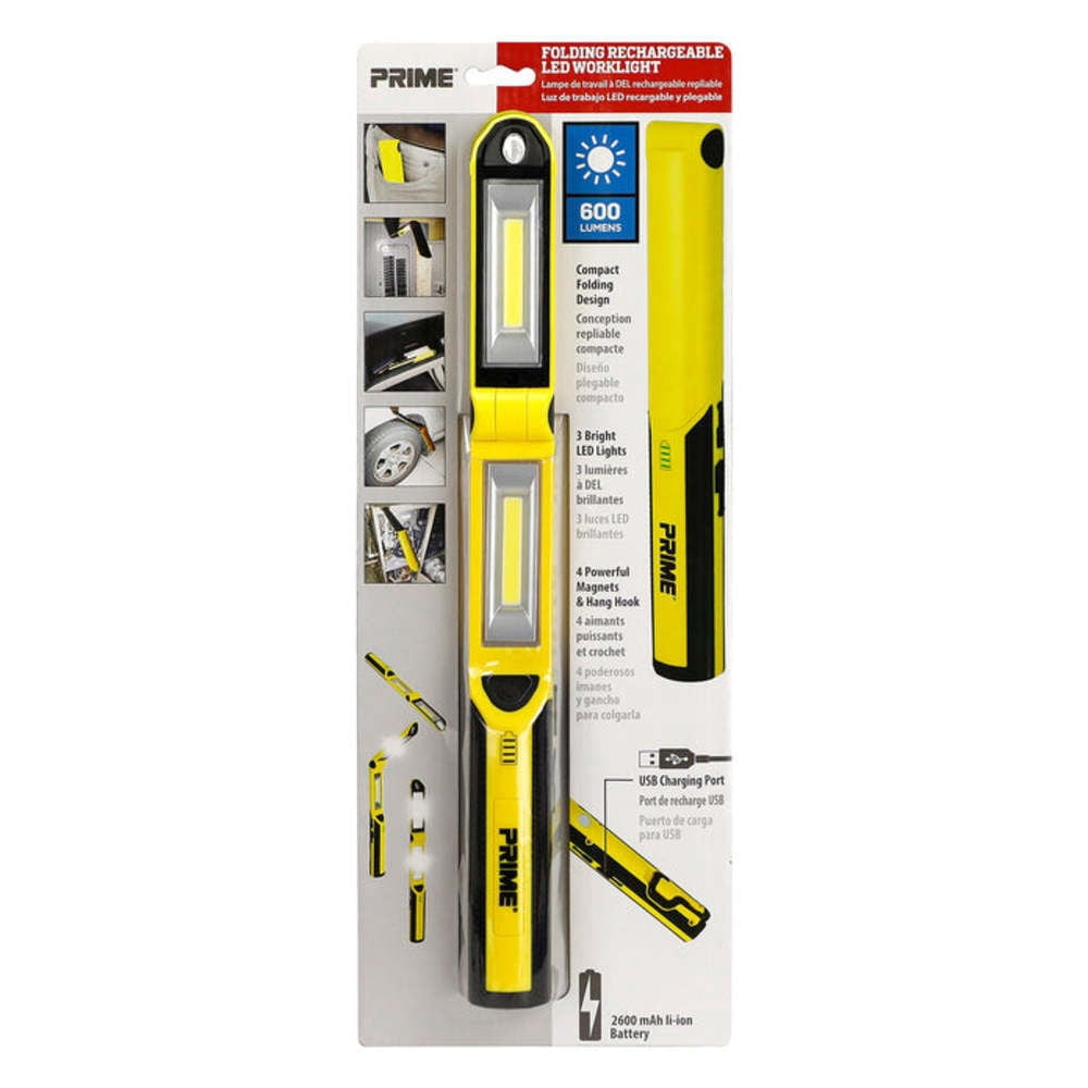Prime Led Folding Work Light 600 Lumen Rechargeable - Walmart.com