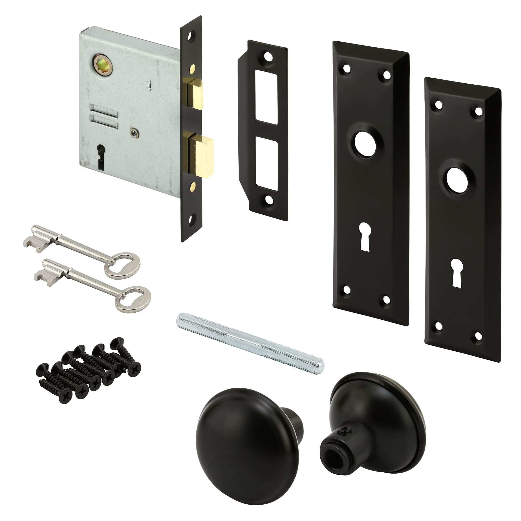 Prime-Line E 2798 Mortise Keyed Lock Set with Matte Black Knob ...