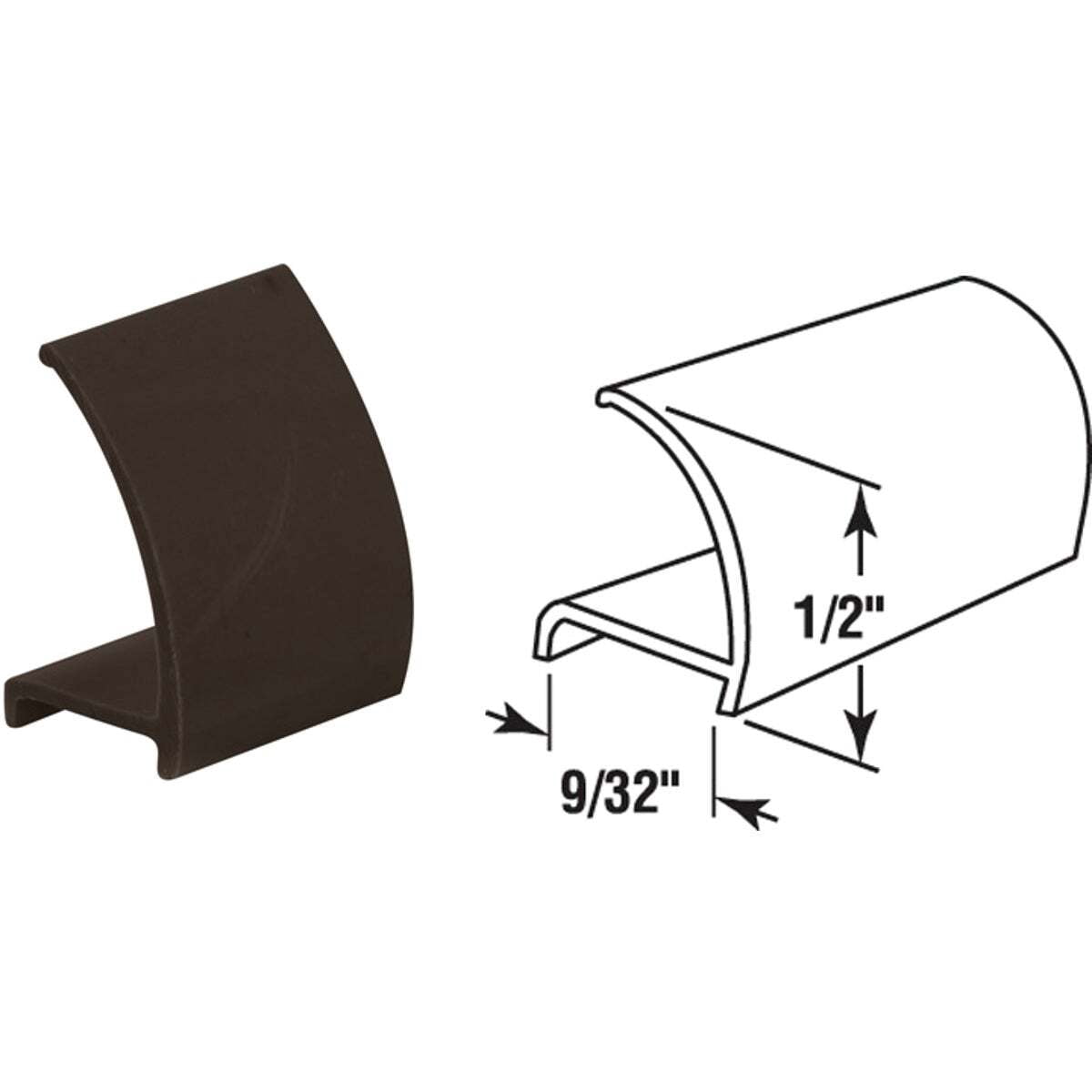 Prime-Line Make-2-Fit 72 In. Brown Snap-In Rigid Vinyl Glass Spline ...