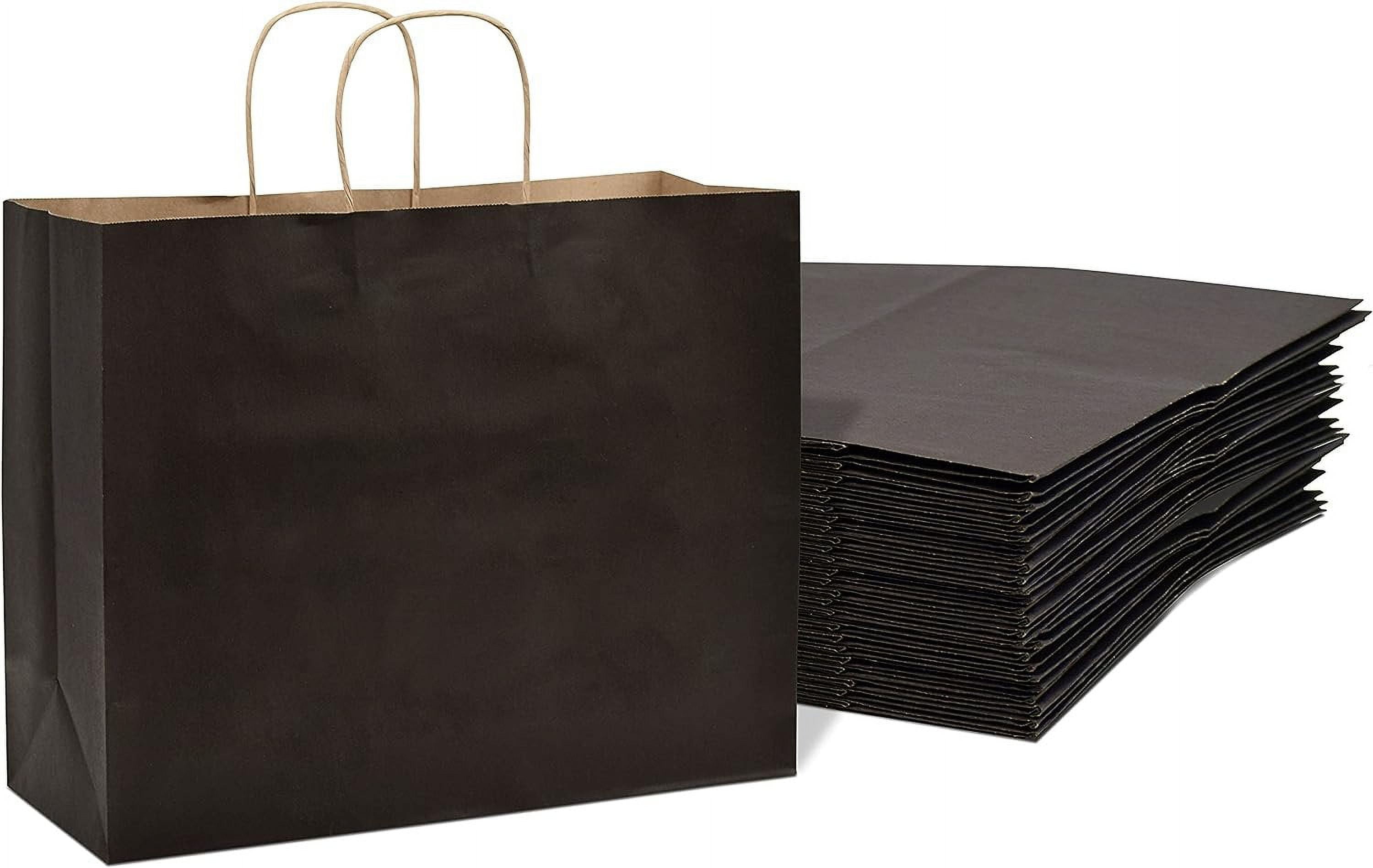 Prime Line Packaging Black Paper Bags, Large Paper Bags with Handles ...