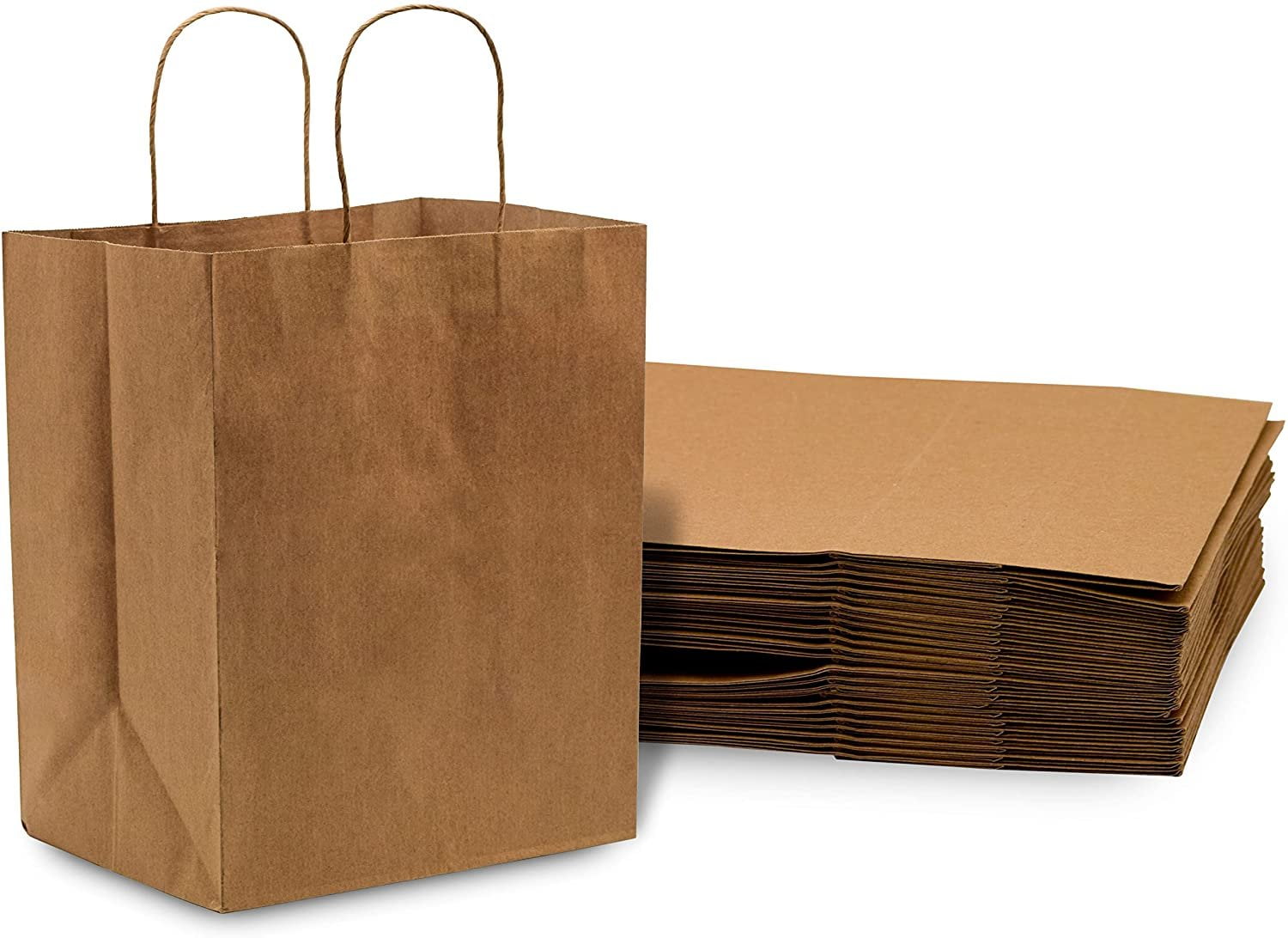 Prime Line Packaging Brown Paper Bags with Handles, Medium Delivery ...