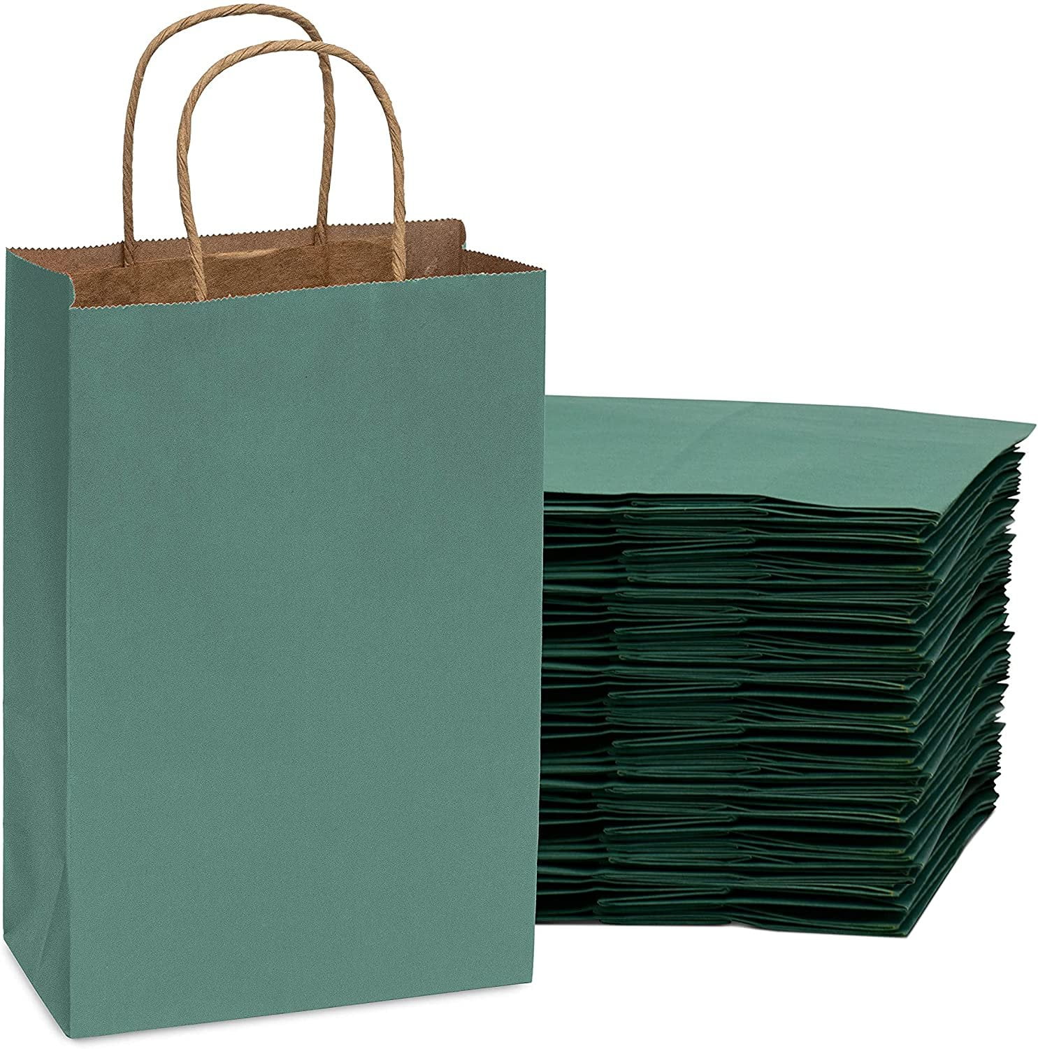 Prime Line Packaging Mini Gift Bags with Handles, Green Gift Bags ...