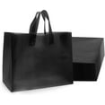 Prime Line Frosted Black Shopping Bags, Plastic, XL 16x6x12 - Bulk 100 ...