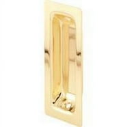 Pocket Door Flush Edge Pull, Polished Brass, Fasteners Included ...