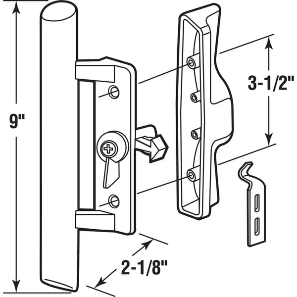 Prime-Line Wood Tone Steel Outdoor Sliding Door Latch - Walmart.com