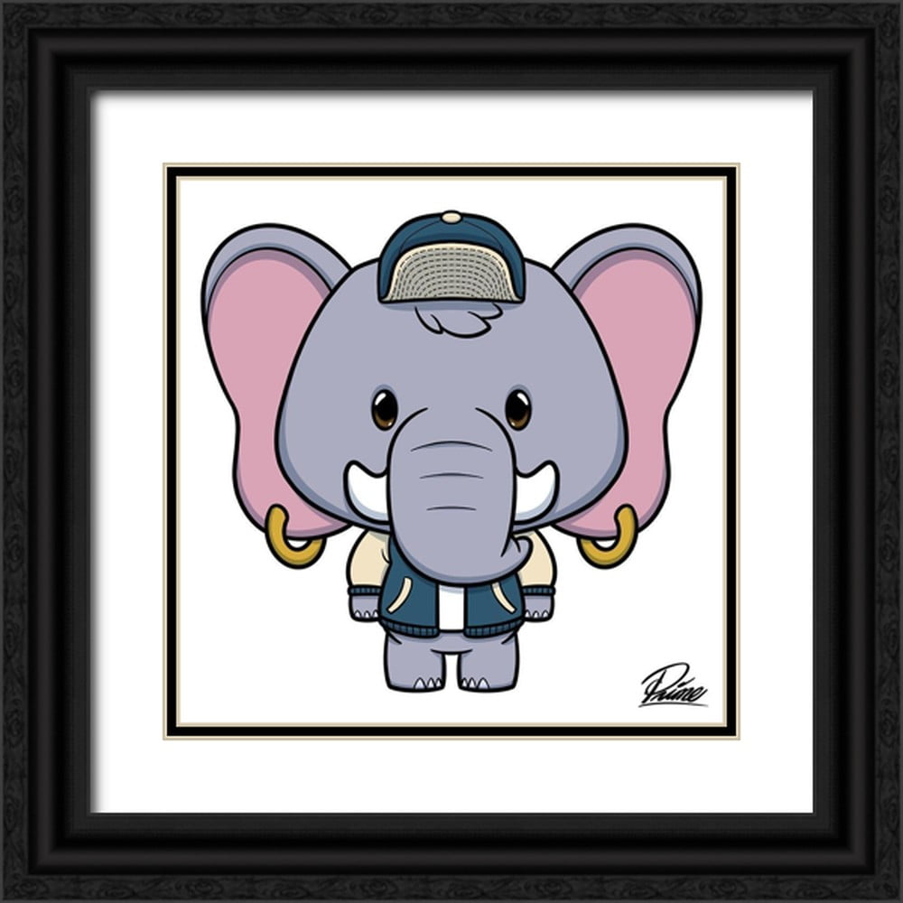 Prime, Marcus 15x15 Black Ornate Wood Framed with Double Matting Museum ...