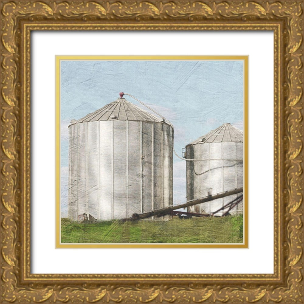 Prime, Marcus 15x15 Gold Ornate Wood Framed with Double Matting Museum ...