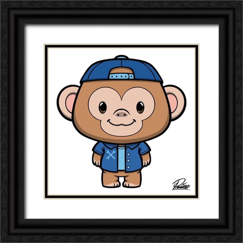 Prime, Marcus 20x20 Black Ornate Wood Framed with Double Matting Museum ...