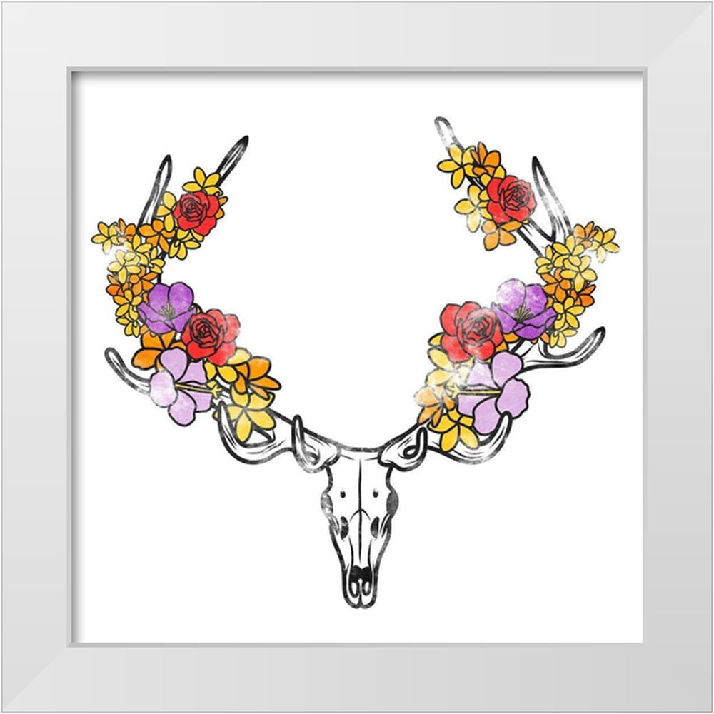 Prime, Marcus 20x20 White Modern Wood Framed Museum Art Print Titled - Antler Foliage - Walmart.com