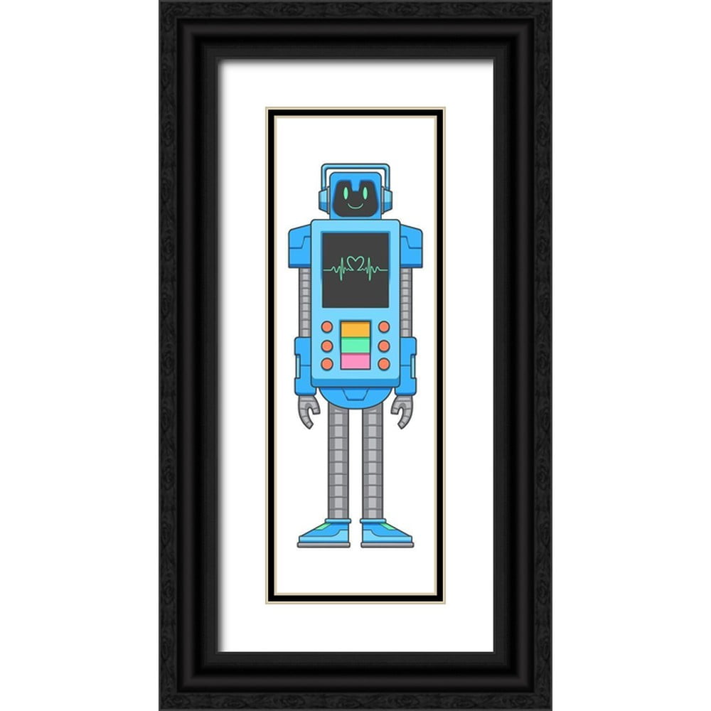 Prime, Marcus 7x14 Black Ornate Wood Framed with Double Matting Museum ...