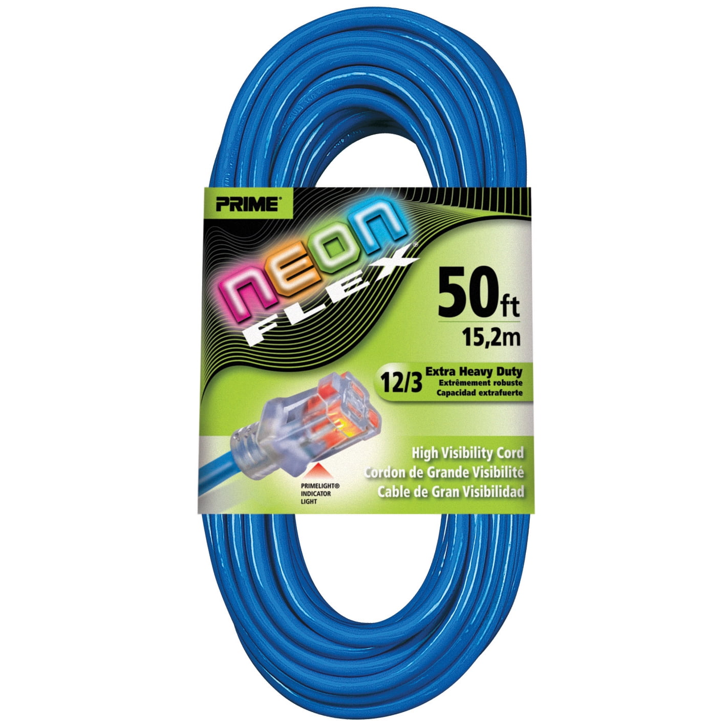 Prime NS514830 50' 12/3 SJTW Neon Neon Flex Extension Cord - Walmart.com