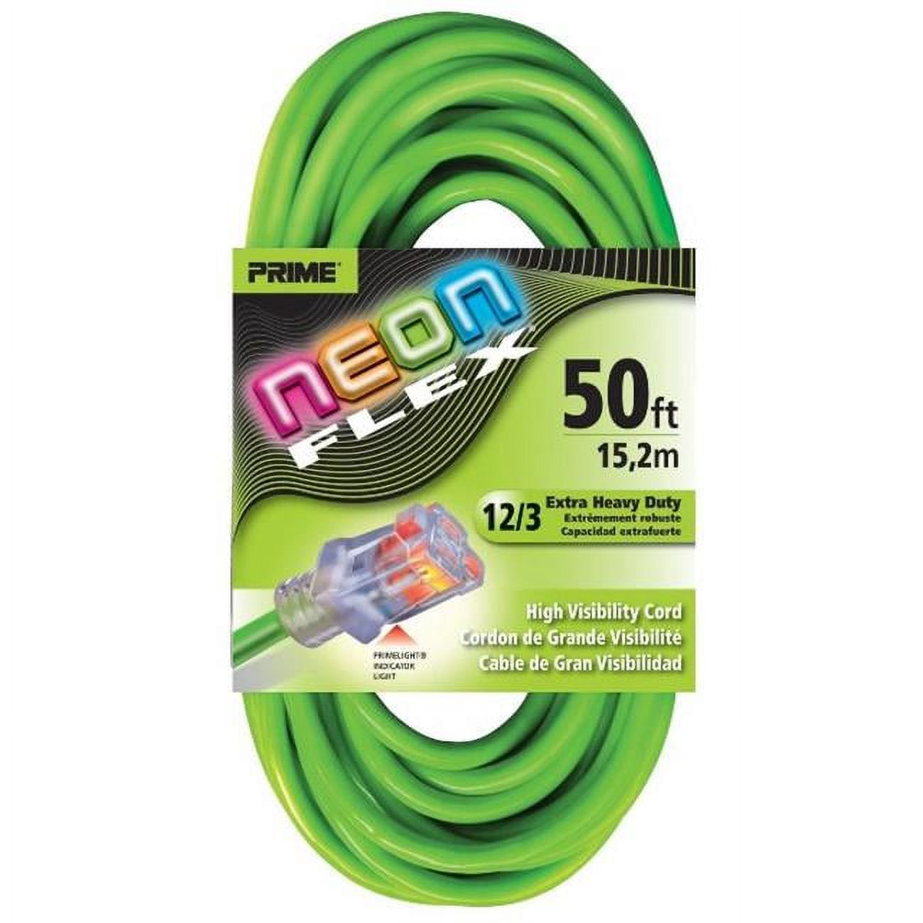 Prime Neon Green Flex Extension Cord, 50 ft. - Walmart.com