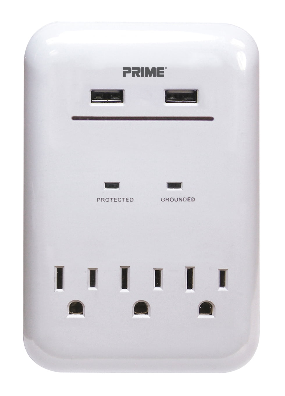 Prime PBUSB343S Electronic Power Protector, 125V 3-Outlet & 3.4A 2-USB ...