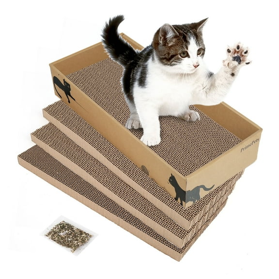 Cat Scratcher Pad – 4 Pack | Double-Sided Cardboard Refills for Our ...