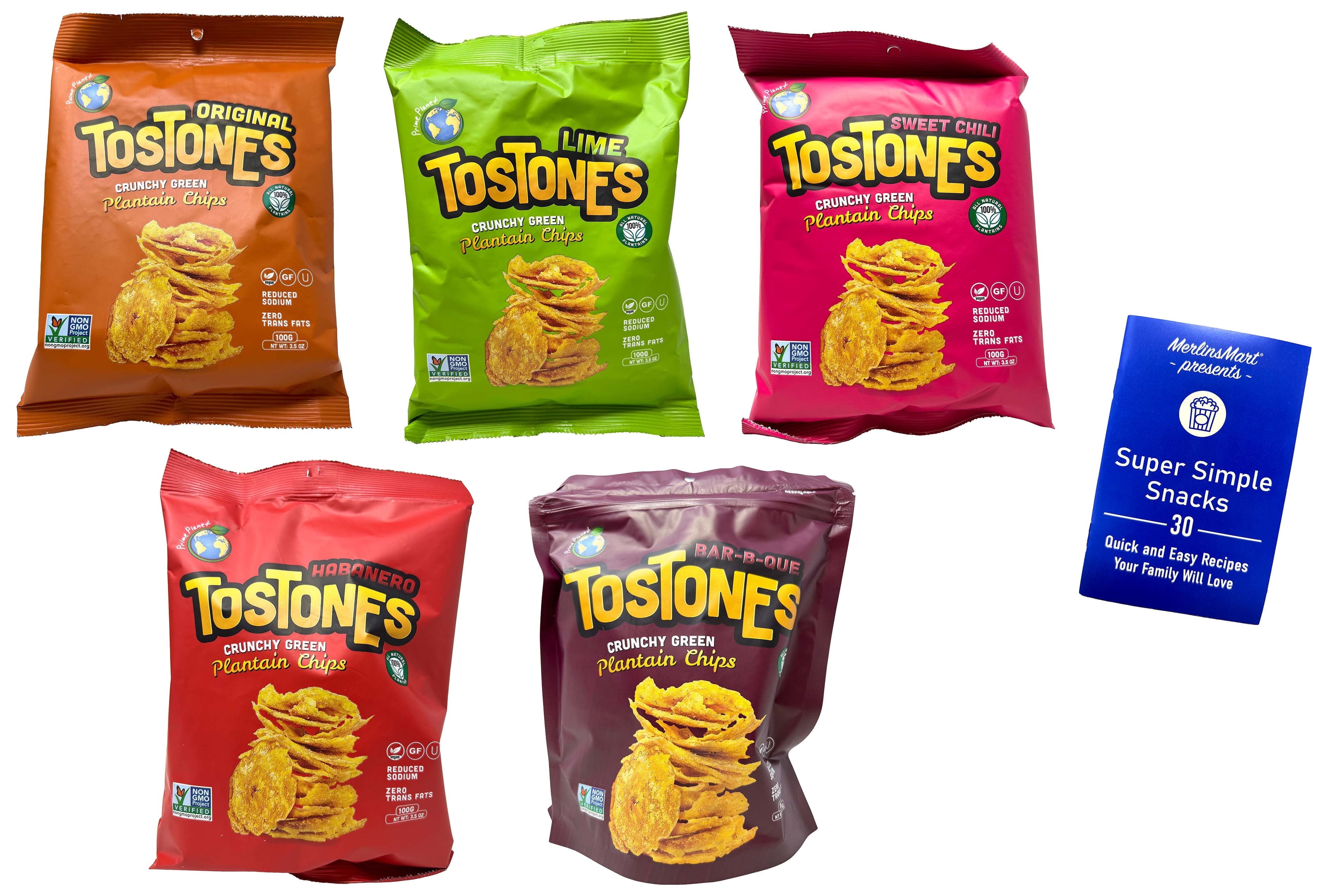 Plantain Chips 5 Flavor Variety - (1) Each: Habanero, Lime, Original ...