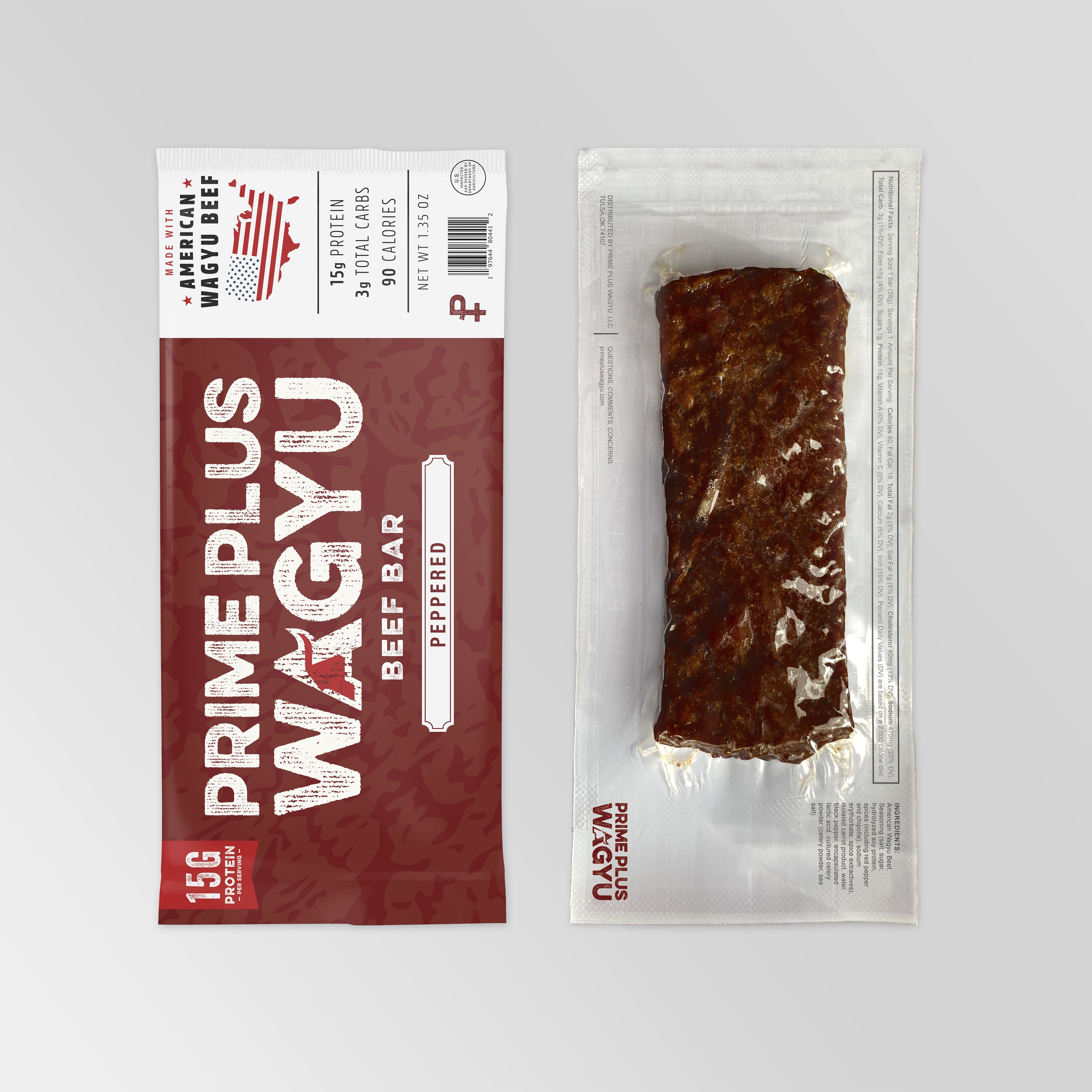 Prime Plus Wagyu Peppered Flavor Beef Bars-Box of 12 - Walmart.com