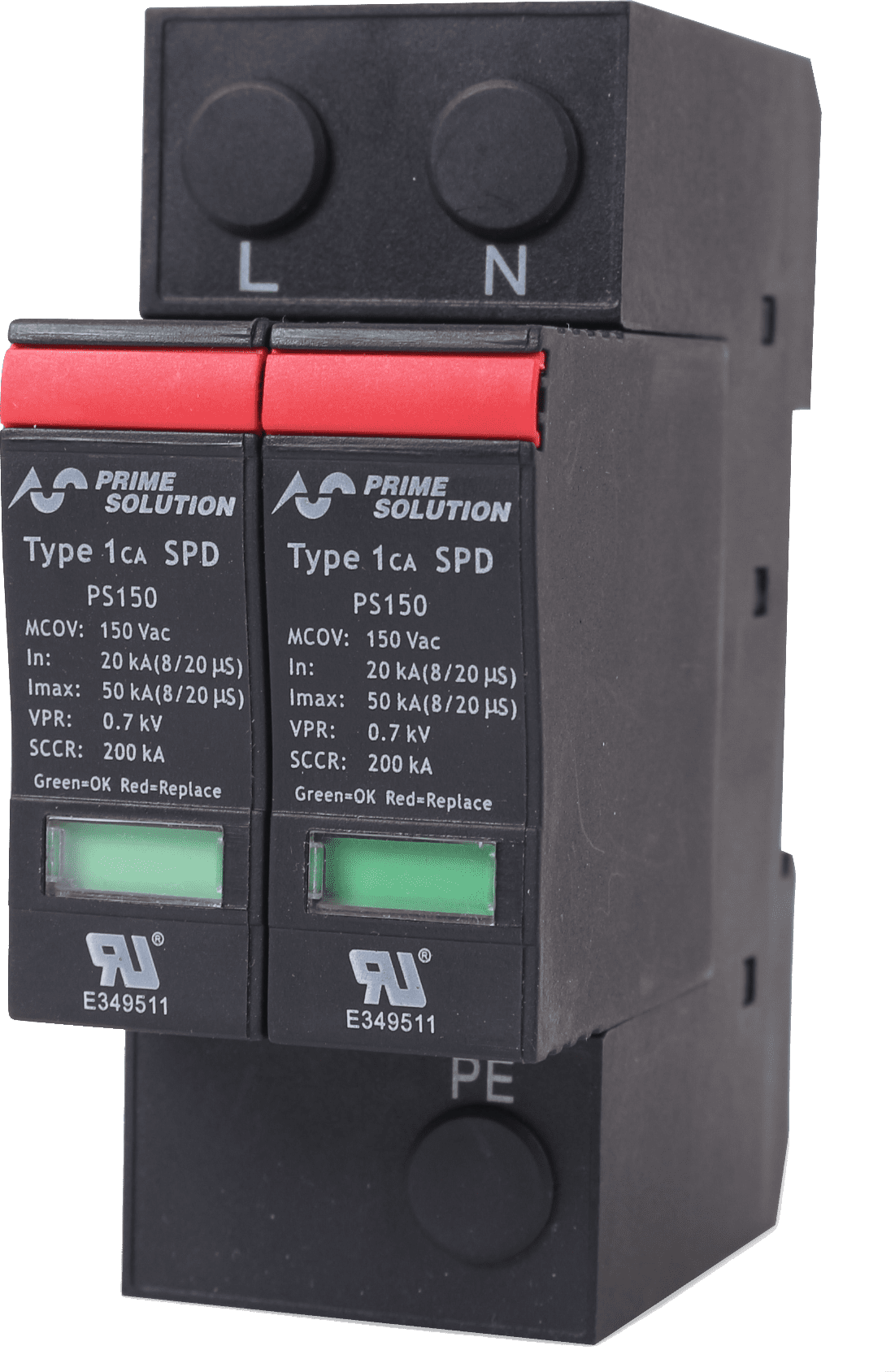 Prime Power Solutions PS150/2P-S DIN Rail Surge Protective Device ...