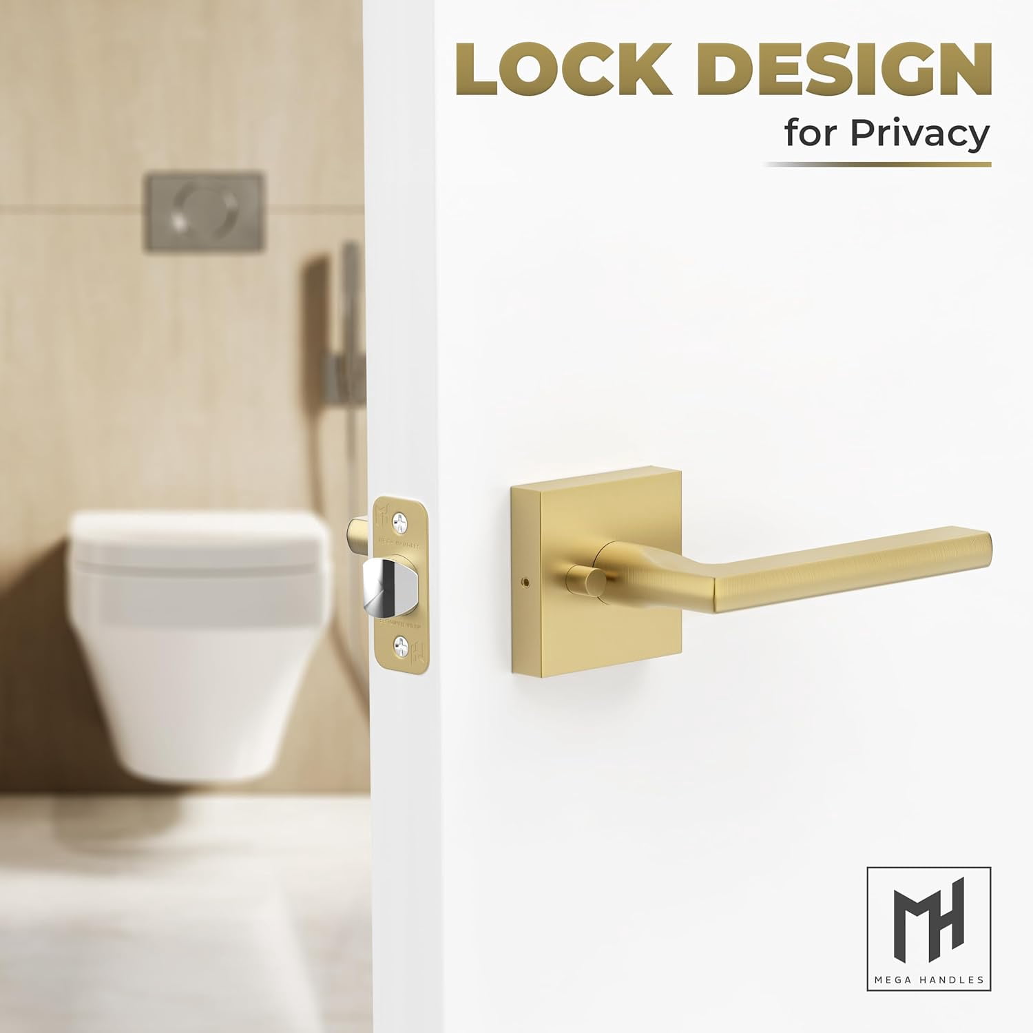 Prime Privacy Lever Door Handle for Hallway, Closet and Bathroom ...